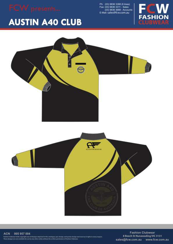 CLUB REGALIA – Austin A40 Car Club of Australia Inc.